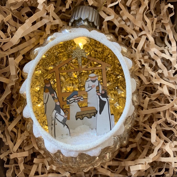 Holiday | Beautiful Glass Led Ornament W Nativity | Poshmark